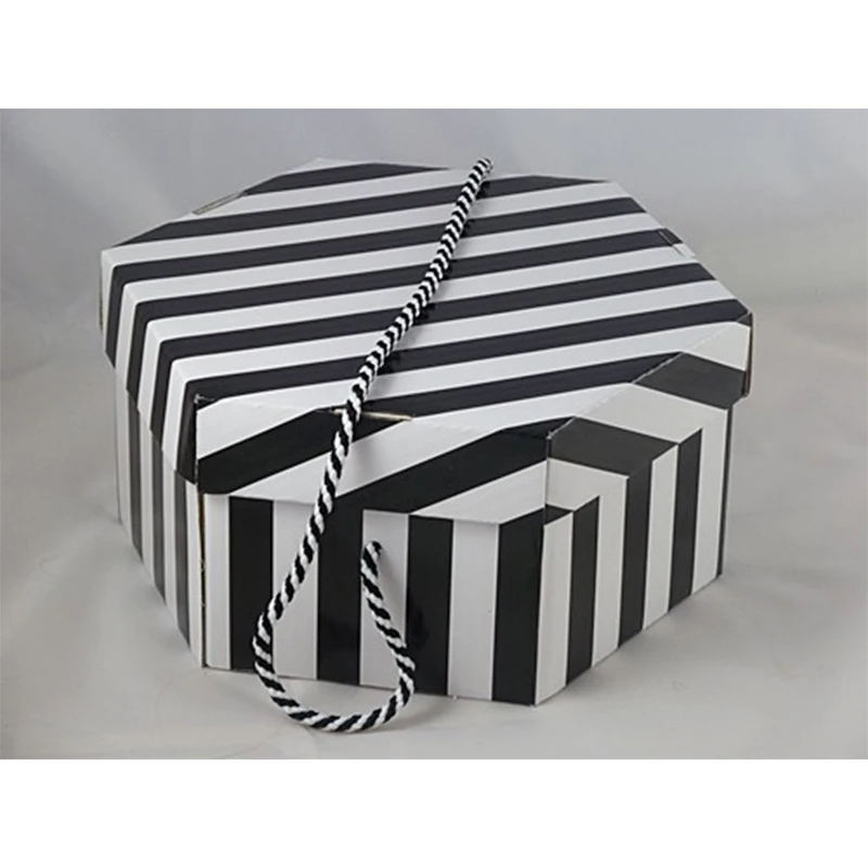 Wholesale Custom Black And White Striped Hat Box - Buy Majorin Gift ...