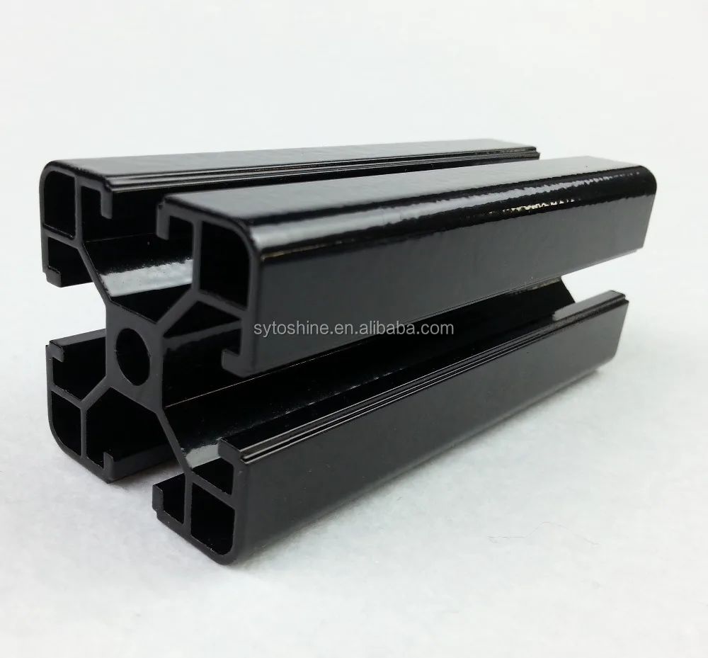 Aluminum Black Powder Coated Extrusion Profile For Industry Console ...