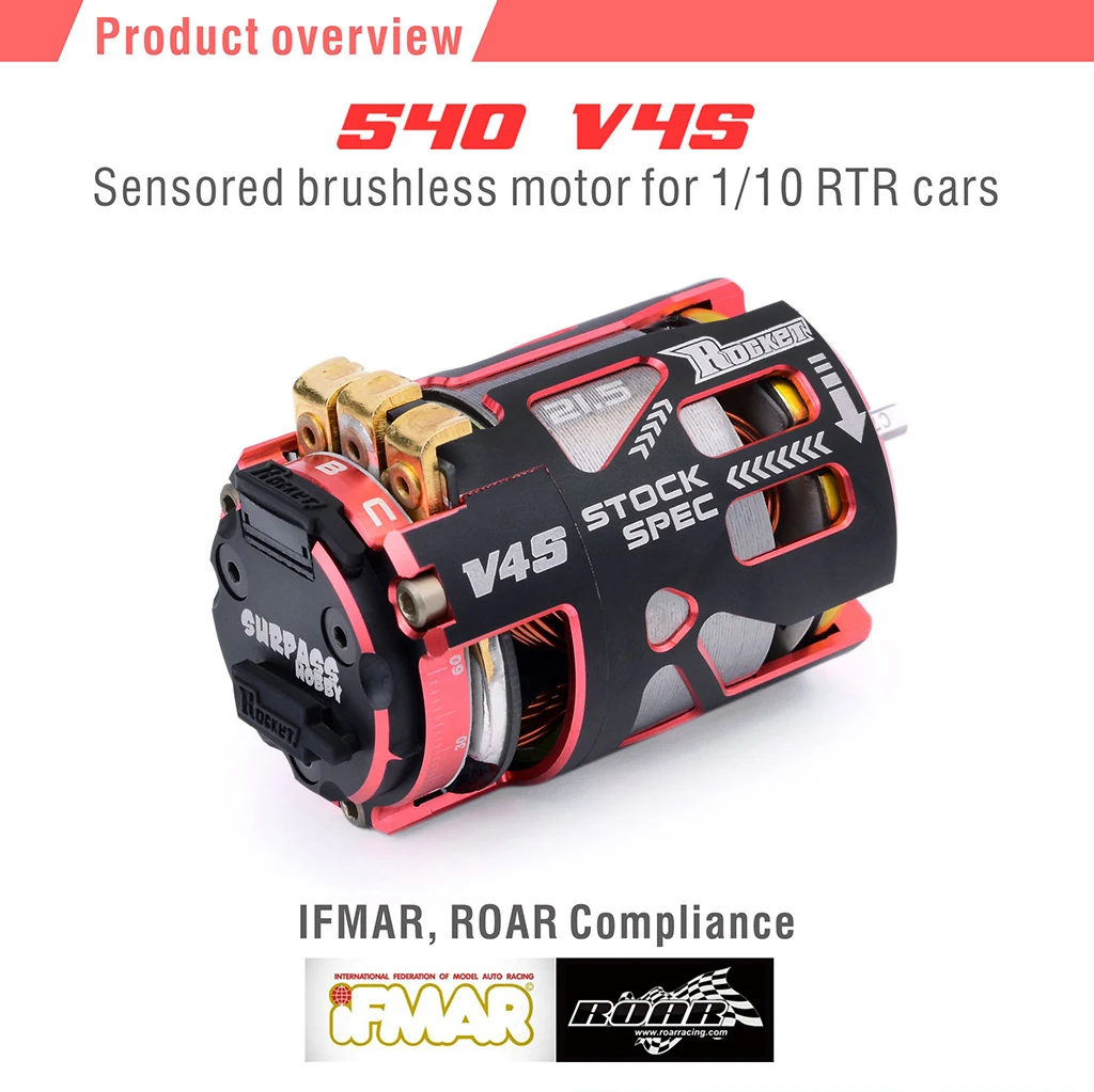 Rocket 540-v4s Sensored Brushless Motor For 1/10th Drifting On-road ...