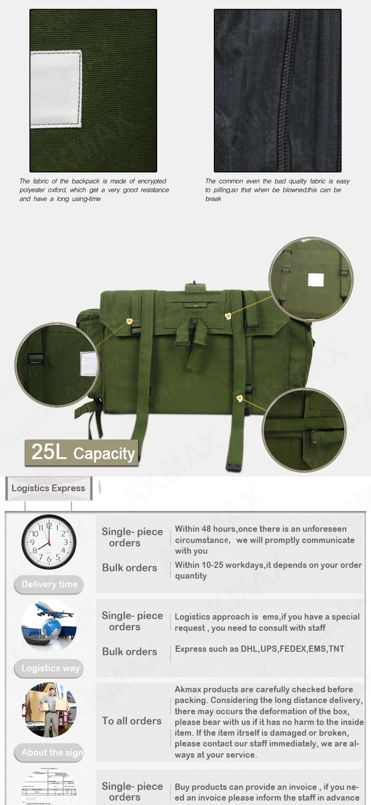 Government Issue(g.i) Uk Style 58" Pattern Military Backpack Canvas ...