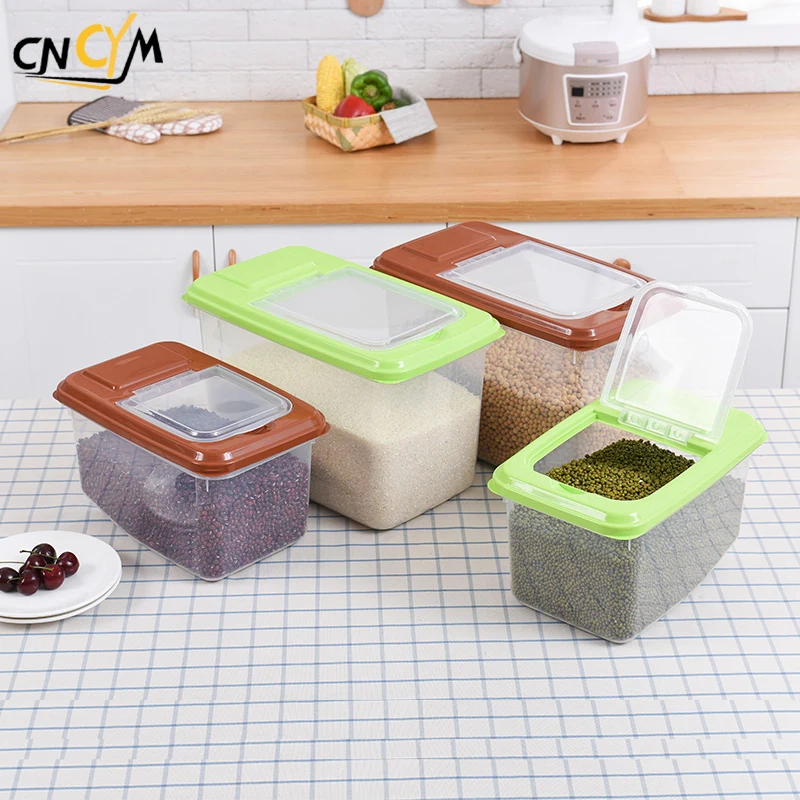 Plastic 5 Kgs Pp Material Transparent Rice Storage Box Rice Container ...
