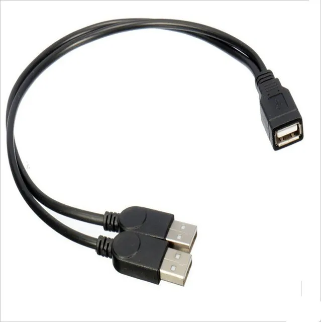 Usb 2.0 A Power Enhancer Y 1 Female To 2 Male Data Charge Cable ...