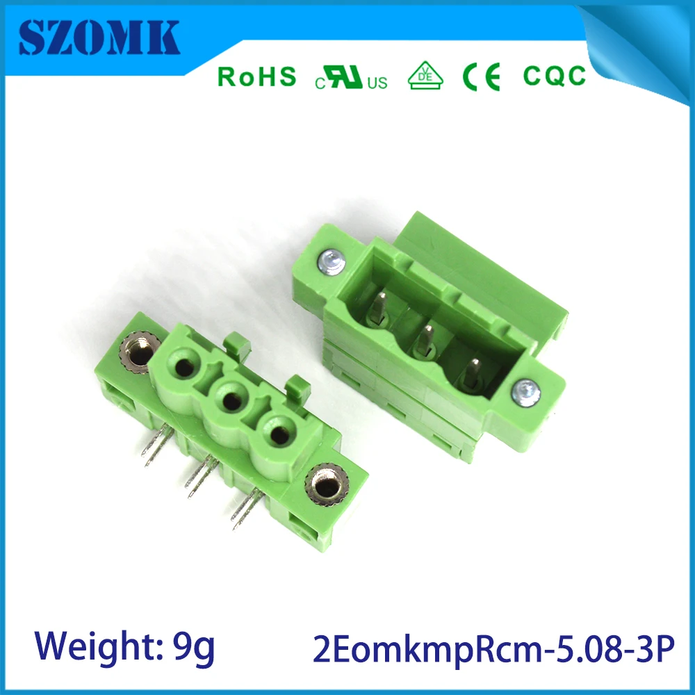 Pcb Screw Terminal Block 5.08mm 3poles Wire Connector Electric Terminal Block Male Connectors ...