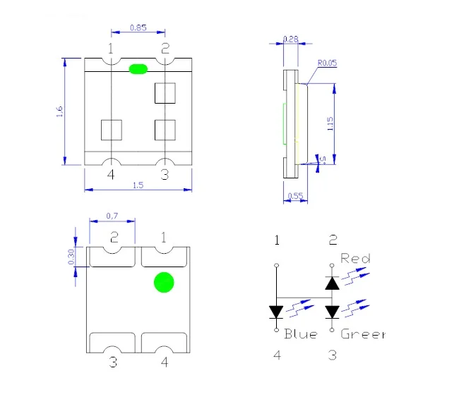 0603 Dual Color Chips Diode Types Smd Rgb Led - Buy Rgb Led,Smd Rgb Led ...