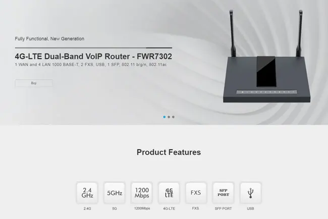 Grandstream 4G-LTE Dual-Band Voip Router - FWR7302