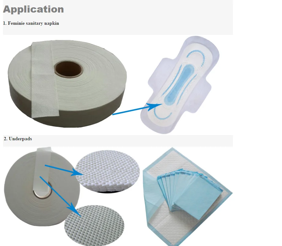 Air Laid Paper with Super Absorbent Polymer for Hygiene