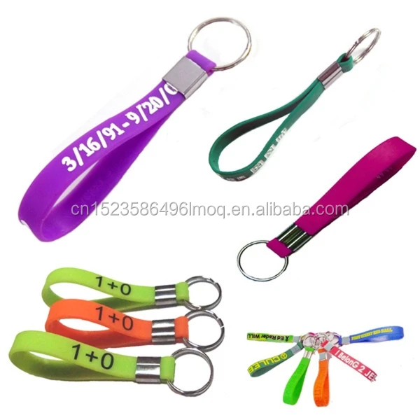 Personalize Logo Keychains Silicone Wristband Keychain Print Logo ...