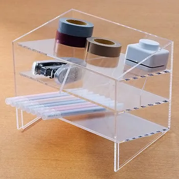 Clear Acrylic Stationery Holder,Plastic Desk Organizer,Lucite Pencil ...