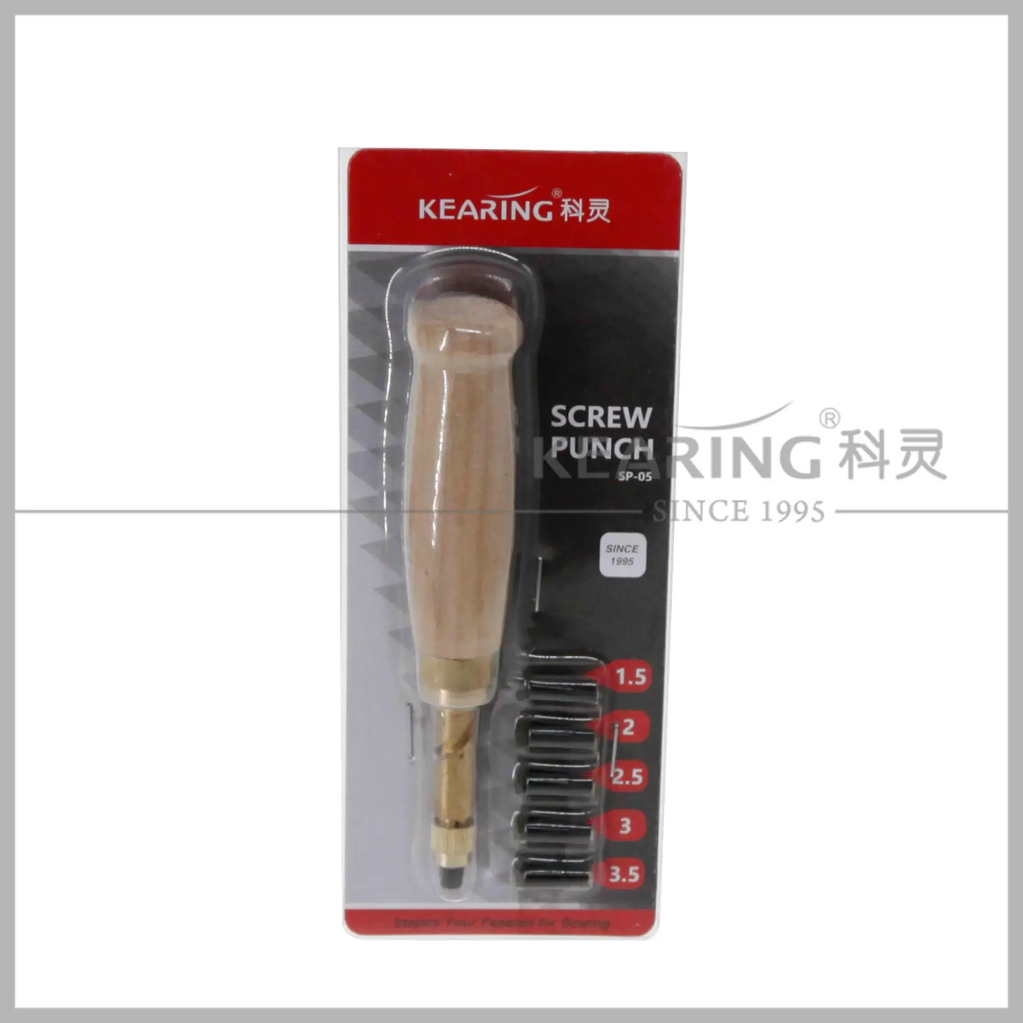 Hole Screw Punch Set Wood Handle With 1.5mm-3.5mm Punch Manual Pressed ...