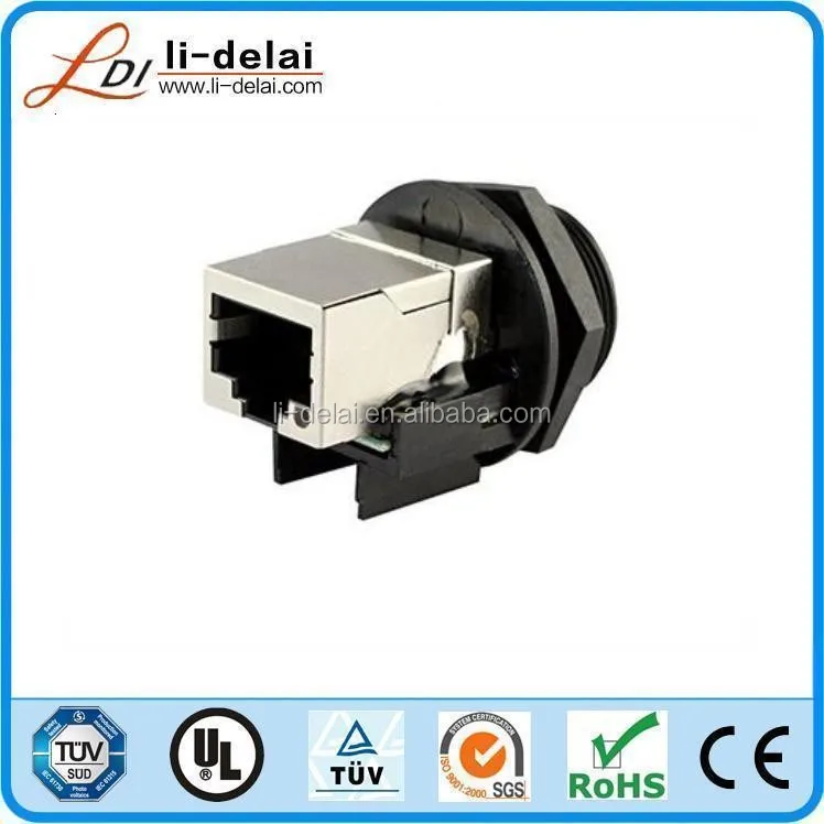 Front Panel Mount Rj45 Socket With Cable Waterproof Connector - Buy ...