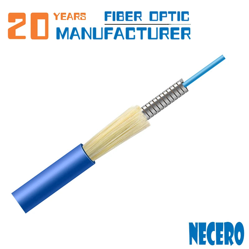 Single Mode Simplex 1 Core Armored Indoor Fiber Optic Cable - Buy Indoor Armored Fiber Optic ...
