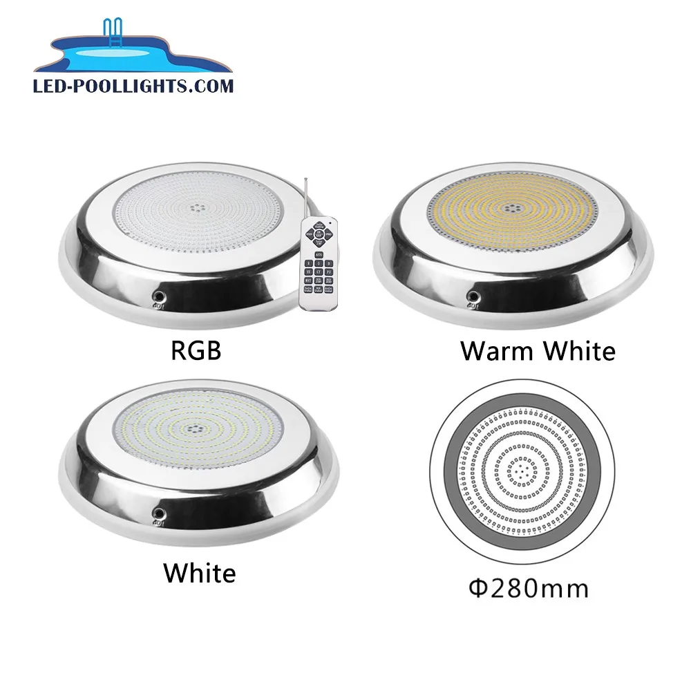 18w-42w 12v Stainless Steel Resin Filled Flat Swimming Pool Multi Color Led Underwater Light ...