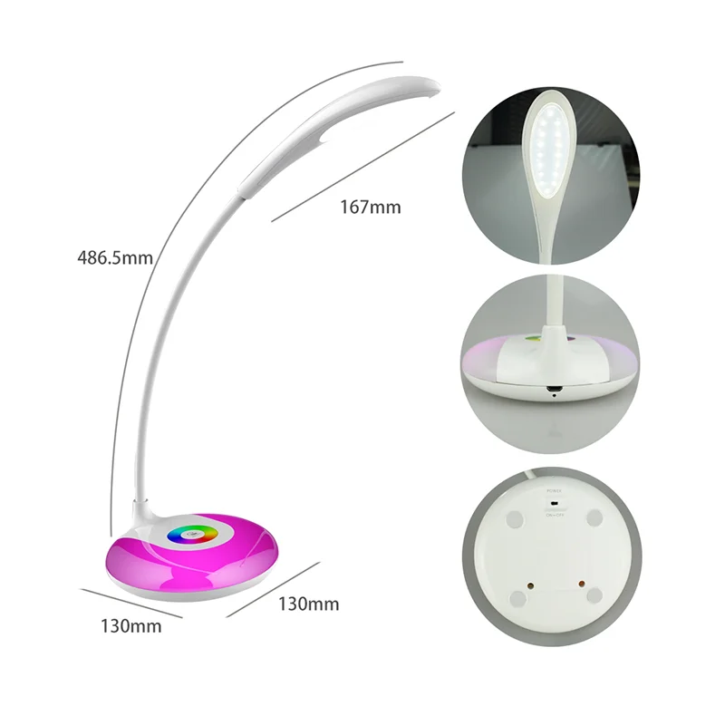 High Quality 3.2w Rechargeable Folding Read Led Desk Light With Rgb ...