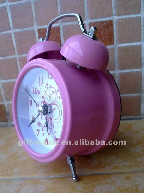 4.5" Twin Bell Alarm Clock,Quartz Analog Table Alarm Clock,Belling Desk ...