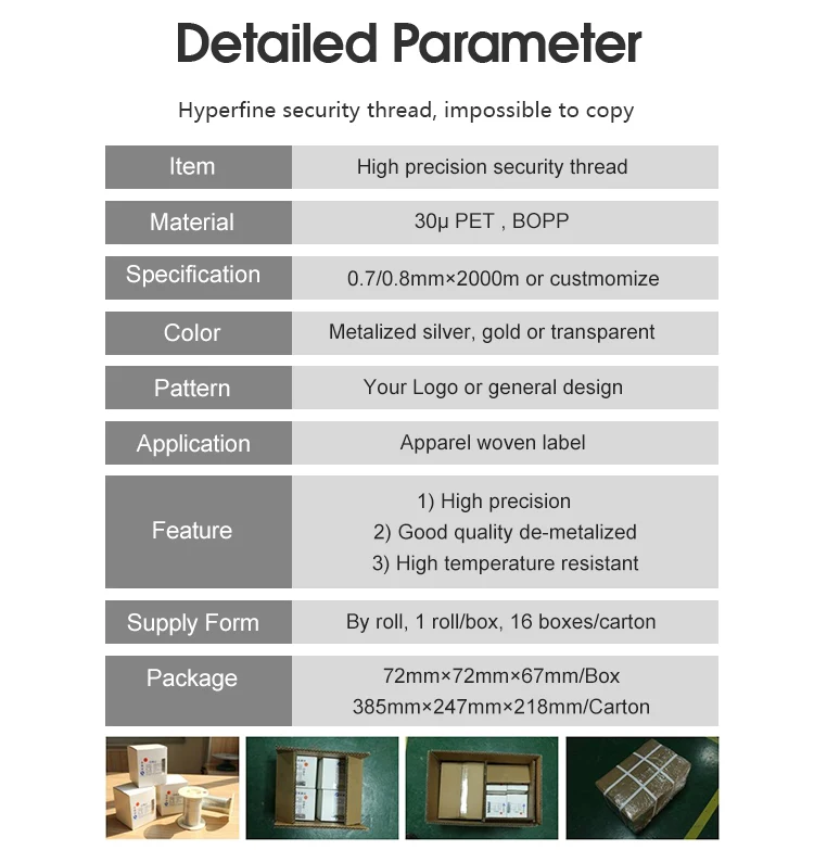High Precision Hologram Security Thread for Woven Labels