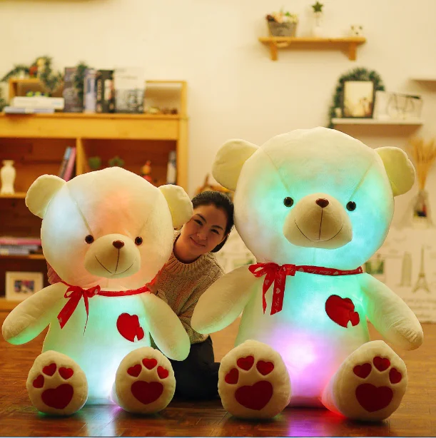 2018 Hot Led Light Up Teddy Bear Stuffed Animals Plush Toy Colorful ...