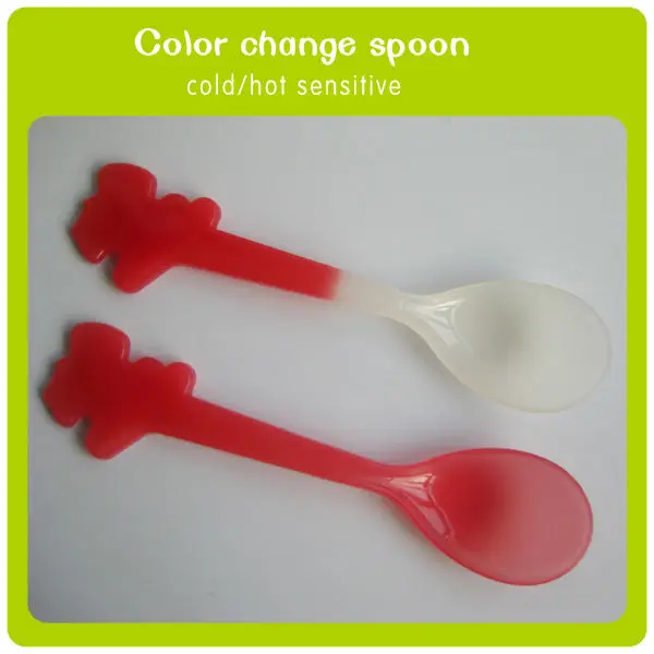 Pp Plastic Heat Sensitive Hot Temperature Changing Color Baby Spoon ...