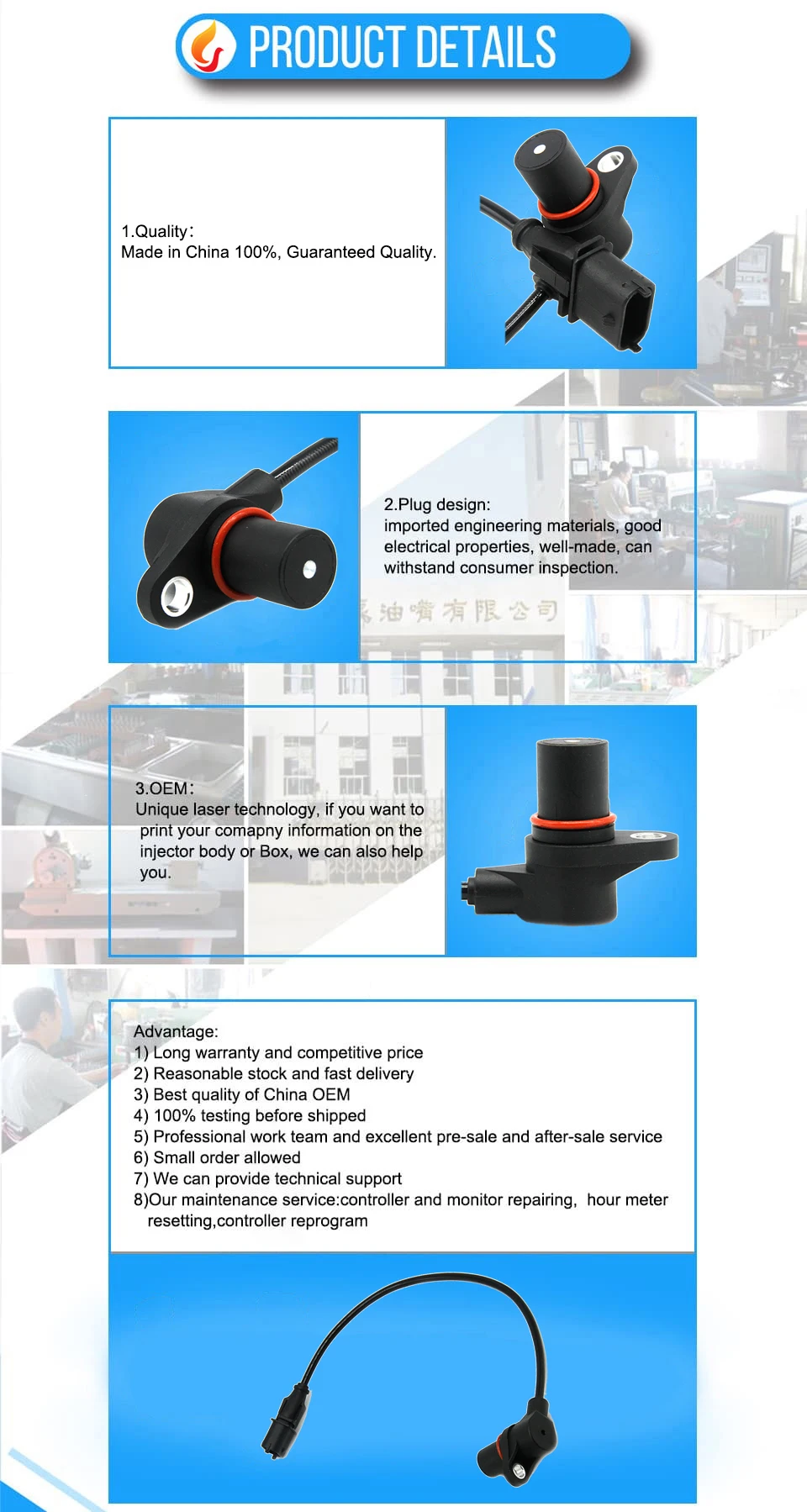 Golden Vidar Crankshaft Position Sensor 0281002165 99450797 For Fiat ...