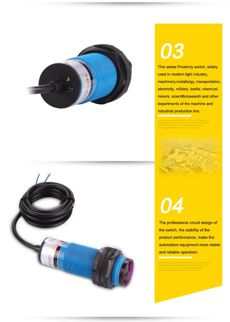 E3f-r2n1 Dc6-36v Npn No Retroreflictive Type 2m Sensing Photoelectric ...