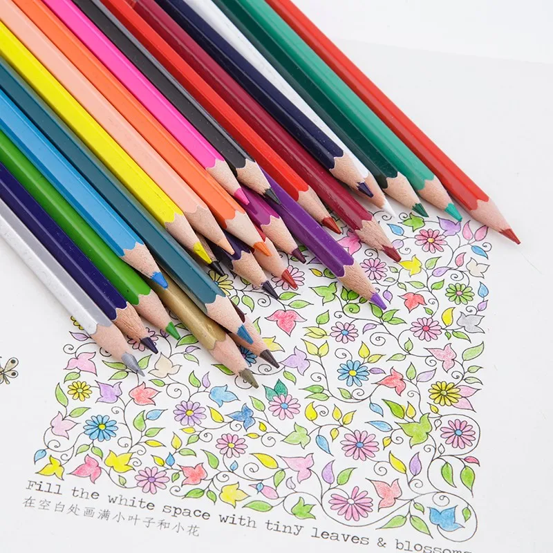 School Student Kids Drawing 24 Color Pencils Custom logo Colour Pencil ...