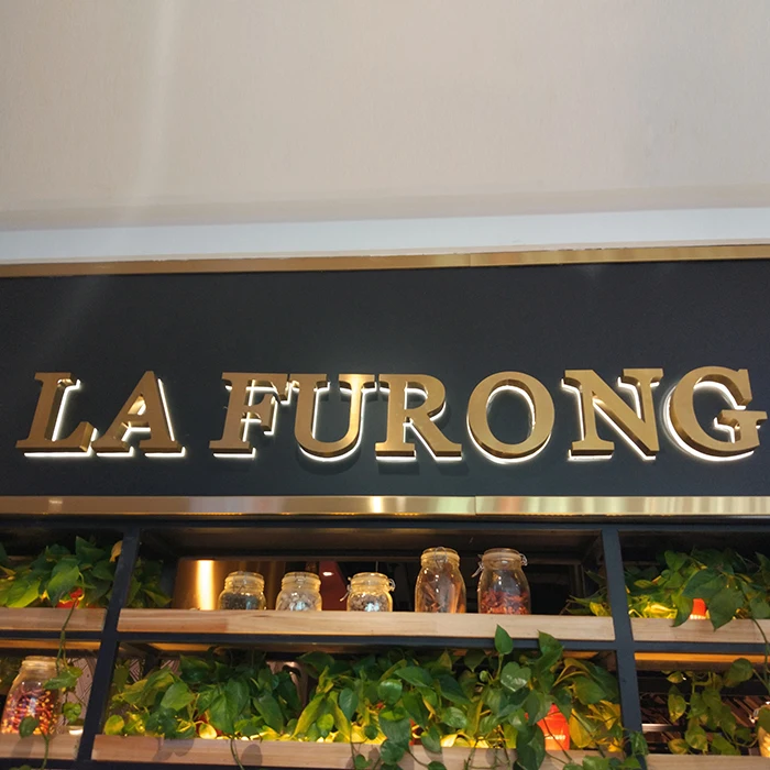 Stainless Steel Backlit Restaurant Outdoor Sign Board Designs