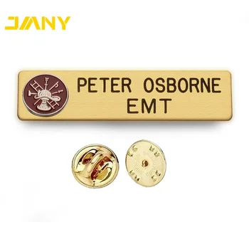 Custom Logo Metal Rectangle Uniform Name Plate With Pin Clutch - Buy ...