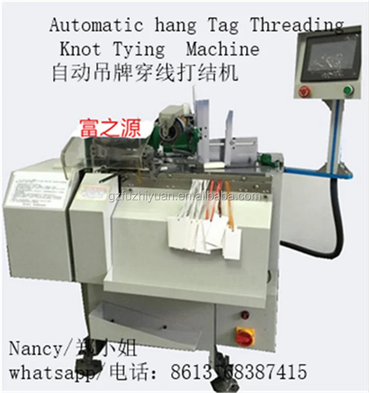 Full Automatic Hang Tag Threading Machine Case Packaging Type Professional For Elastic String ...