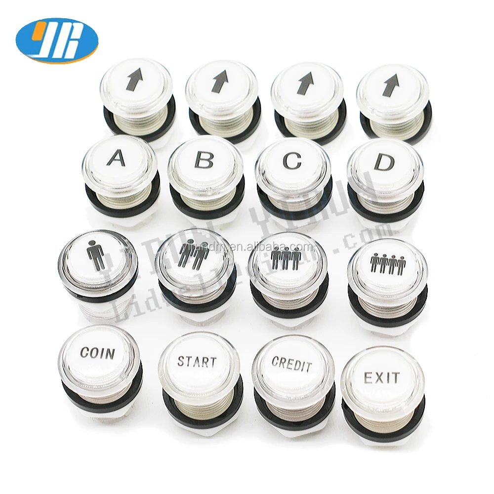 Arcade Button Custom Logo Clear Push Button With Led Lamp 33mm Arcade ...