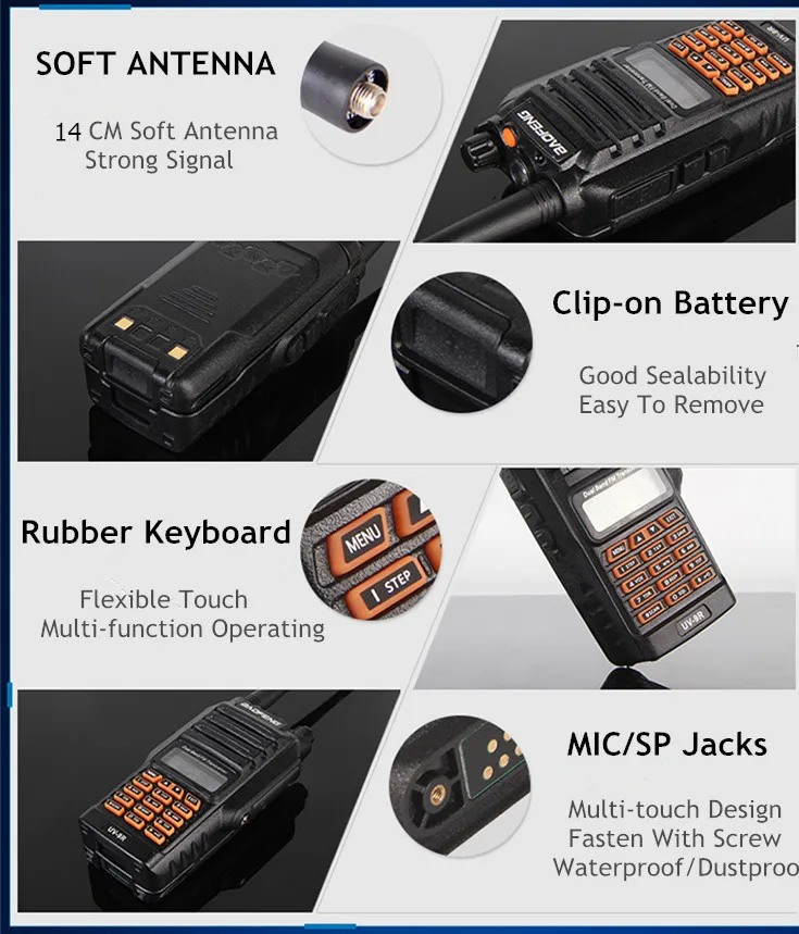 long distance range waterproof 2 way radio 5W labled 8W 10W 15W ...