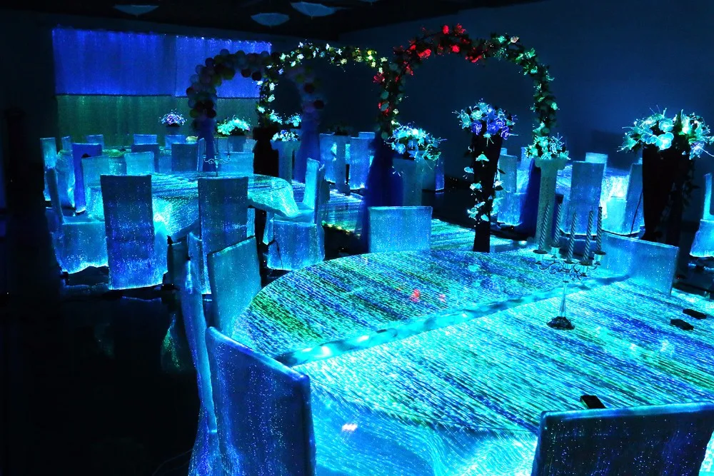 7 Colors Changing Light Up Led Fiber Optic Table Cloth - Buy Fiber ...