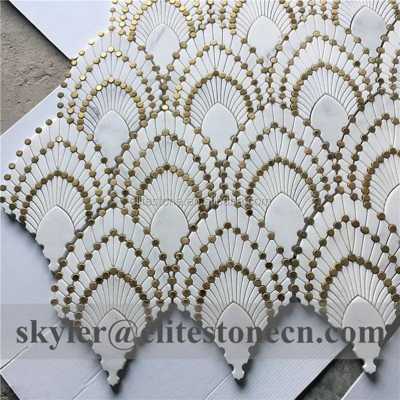 Luxury Marble Mosaic Tiles - Waterjet Cut Carrara White