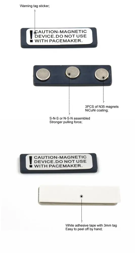 Custom Made N35 Grade Name Badge/Name Tag Magnetic Back with Your Logo ...