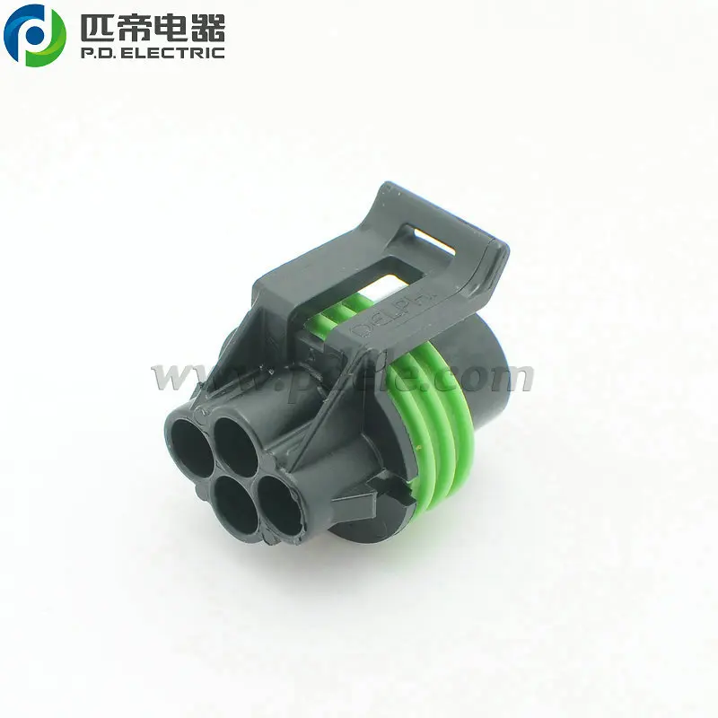 4 Way Female Black Pa66 Delphi Waterproof Automotive Car Connector ...