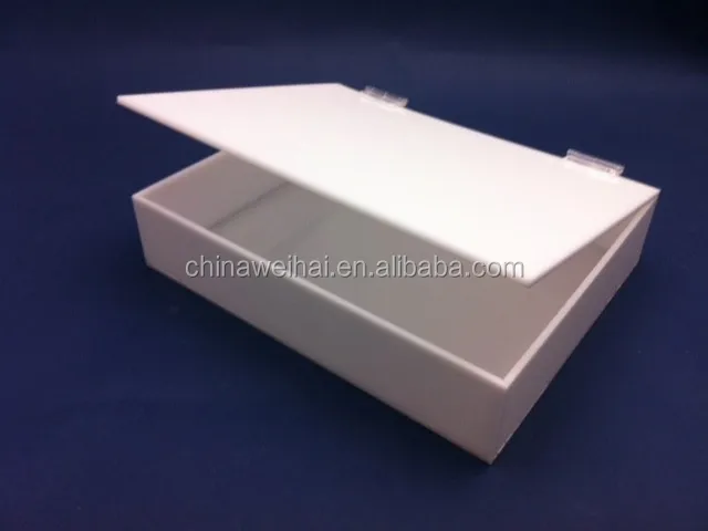 White Acrylic Box With Hinge Lid - Buy White Acrylic Box Product on ...