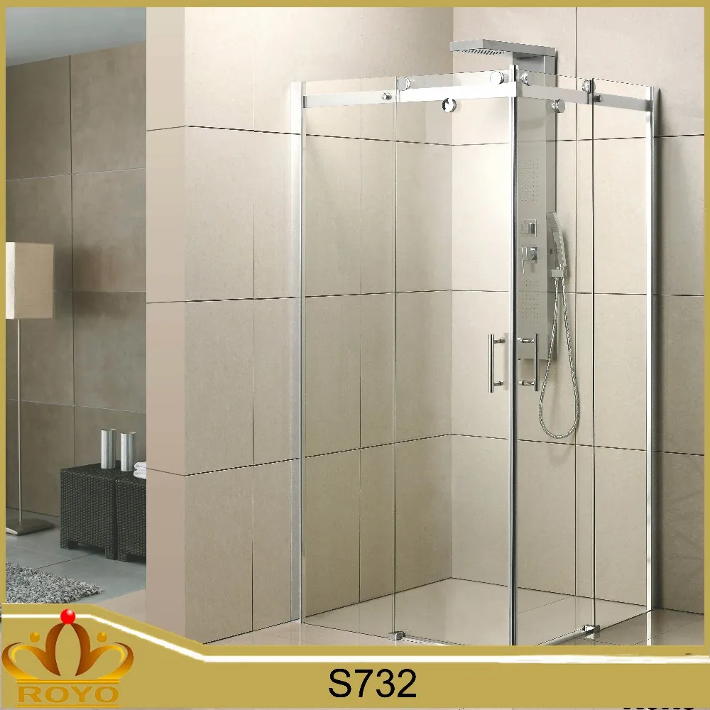 Modern Square Sliding Shower Door Rectangular Corner Glass Enclosure ...