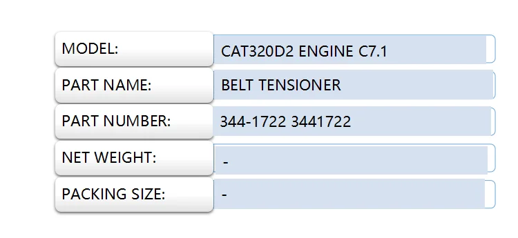 Belt Tensioner For Excavator Cat320d2 Engine C7.1 344-1722 3441722 ...