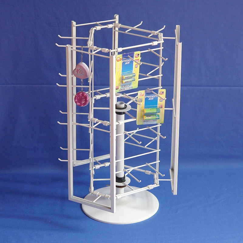 Retail Store Counter Stand Metal Wire Rack Prong Pegs Hooks Spinning ...