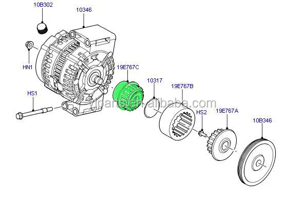 Alternator Coupling Fits For Freelander 2 (3.2l,Petrol,Rear) Lr025968 ...