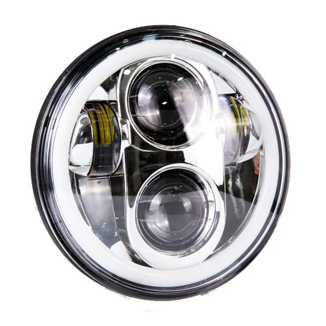 Morsun 5-3/4 5.75 Inch 45w Projector Led Headlight H4 Plug Chrome 5.75 ...