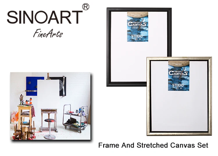 Professional Frame and Stretched Art Painting Canvas Set With Metal ...