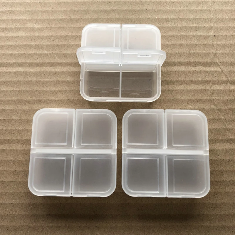 Mini Four Compartments Medicine Case 4 Slots Pill Box For Home Fitness ...
