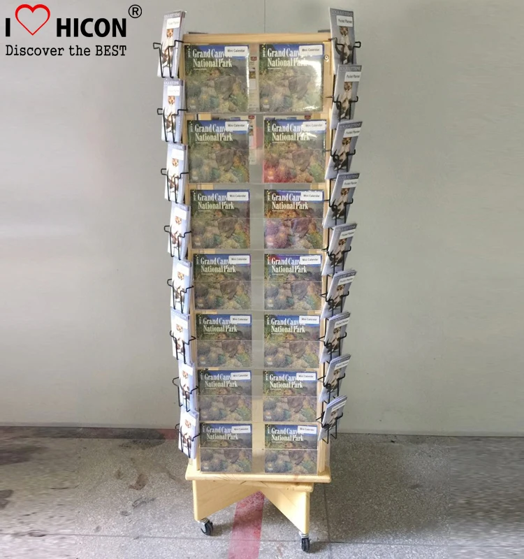 Rotating Wood Acrylic Metal Magazine Comic Book Calendar Greeting Cards ...