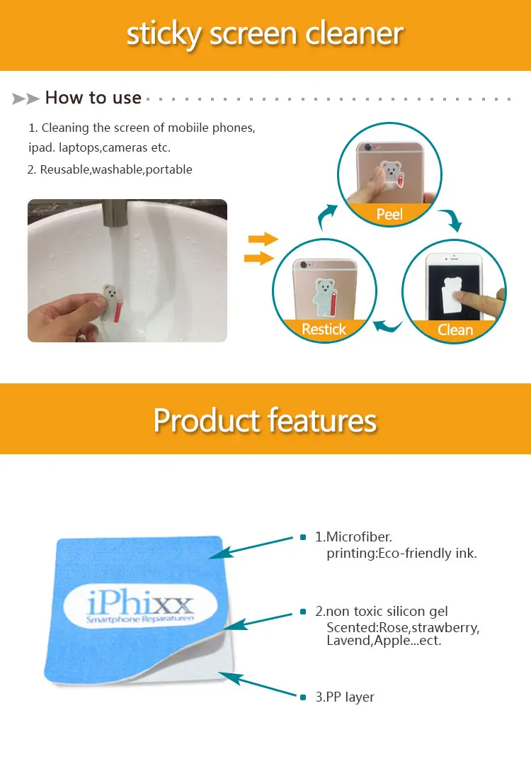 Chinese Supplier Microfiber Mobile Sticker Screen Cleaner Wipes Phone ...