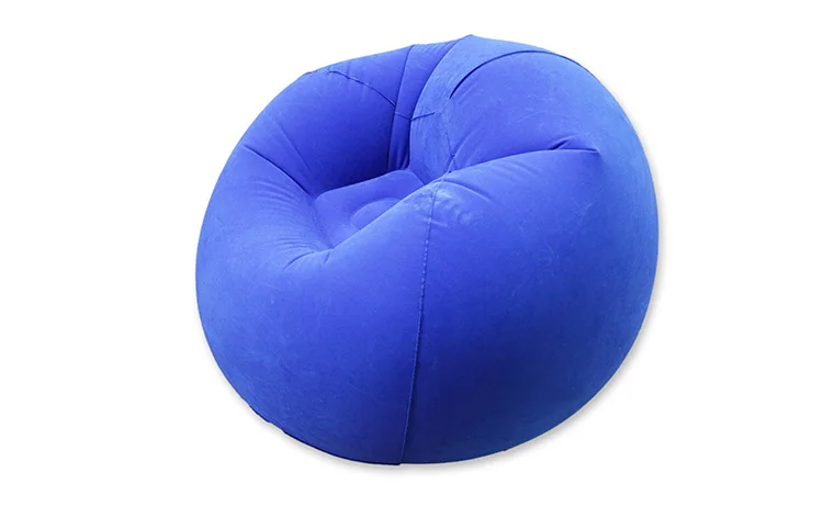 Factory Customized Blue downy Flocking Inflatable Beanbag Sofa Druable ...