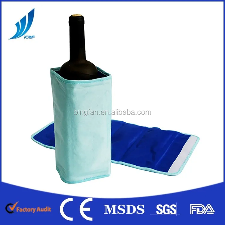 Cold Wrap For Wine Bottle Ice Pack Nylon Fabric Cloth Gel Sleeve - Buy ...