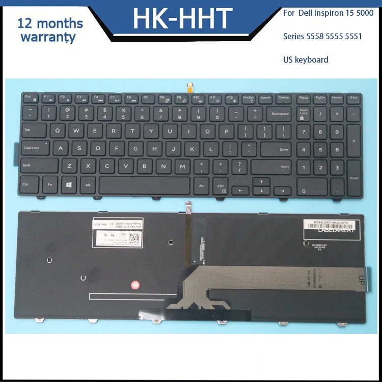Us Layout Laptop Keyboard For Dell Inspiron 15 5000 Series 5558 5555 ...