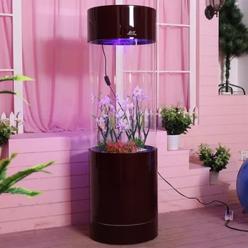 Round Aquarium Cylindrical Fish Tank Large Cylinder Acrylic Aquariums 1 ...