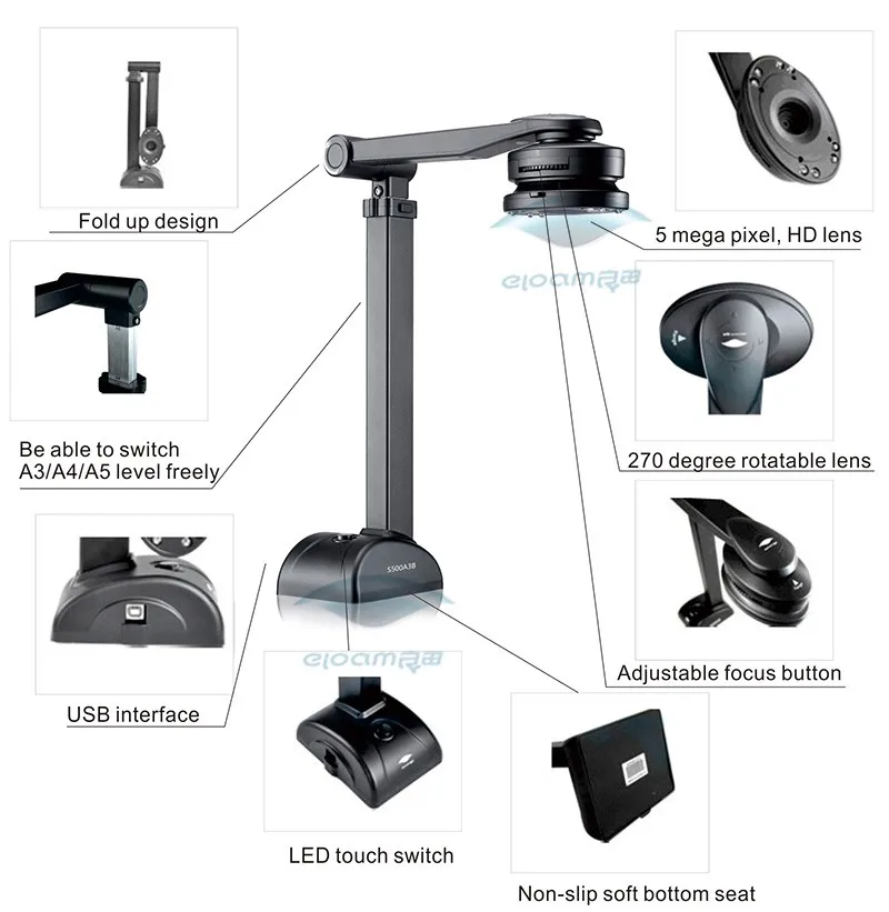 High Speed A3 Portable Overhead Scanner Projector - Buy Overhead ...