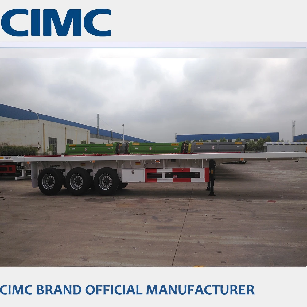 Cimc Qingdao 40ft Flatbed Trailer With Super Single Tire - Buy Cimc ...