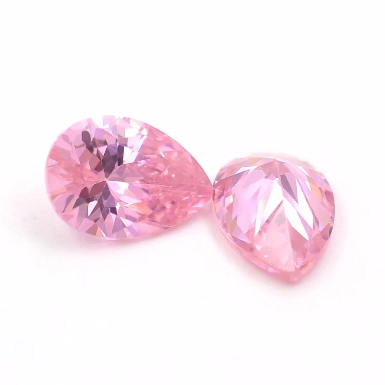 7*10mm Pear Shape Pink Cubic Zirconia Synthetic Diamond Loose Gemstone ...